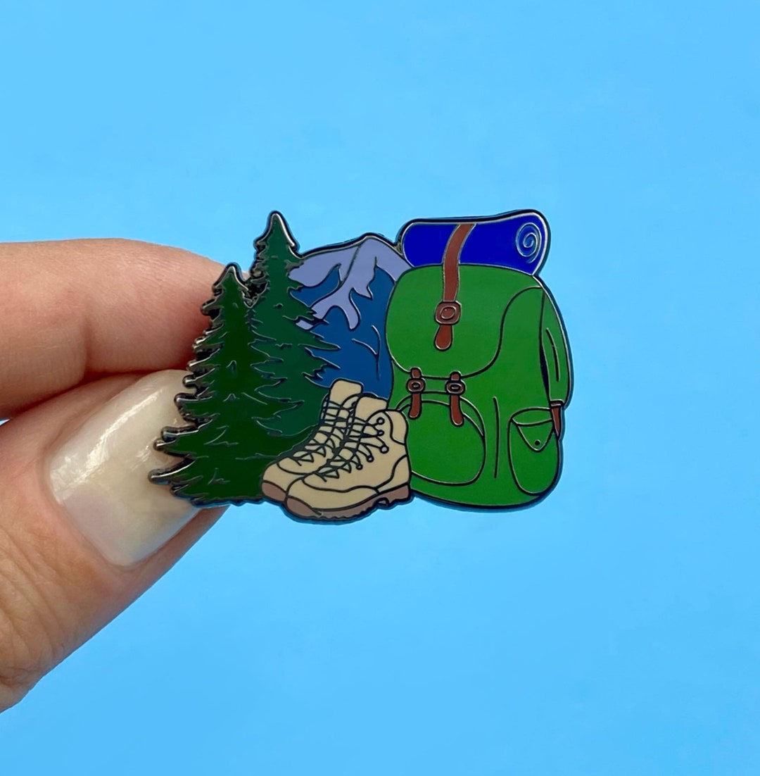 Hiking Pin Mountain Pin Boots Enamel Pin Adventure Pin - Etsy