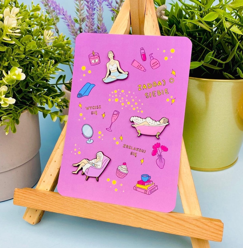 Self-care Pins Set Self Love Yoga Girl Bath - Etsy