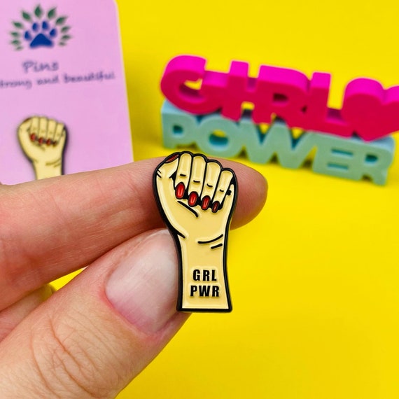 Girl Power Pin GRL PWR Girl Enamel Pin Women Power | Etsy