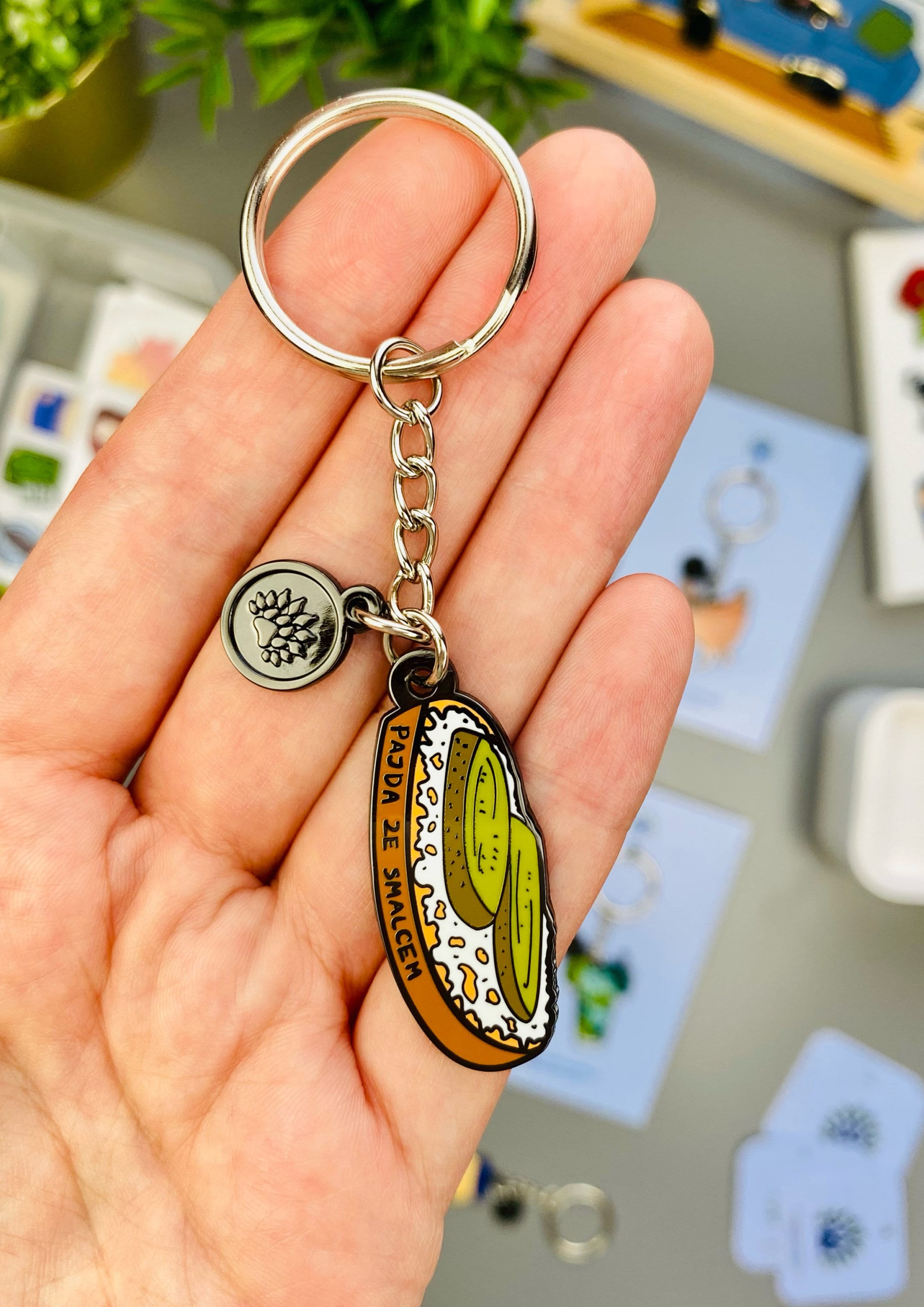 Keychain Chunk of Lard Sandwich Pickles Lard Cucumber Bread Keychain - Etsy