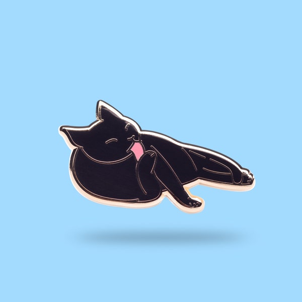 Black Cat Enamel Pin Etsy