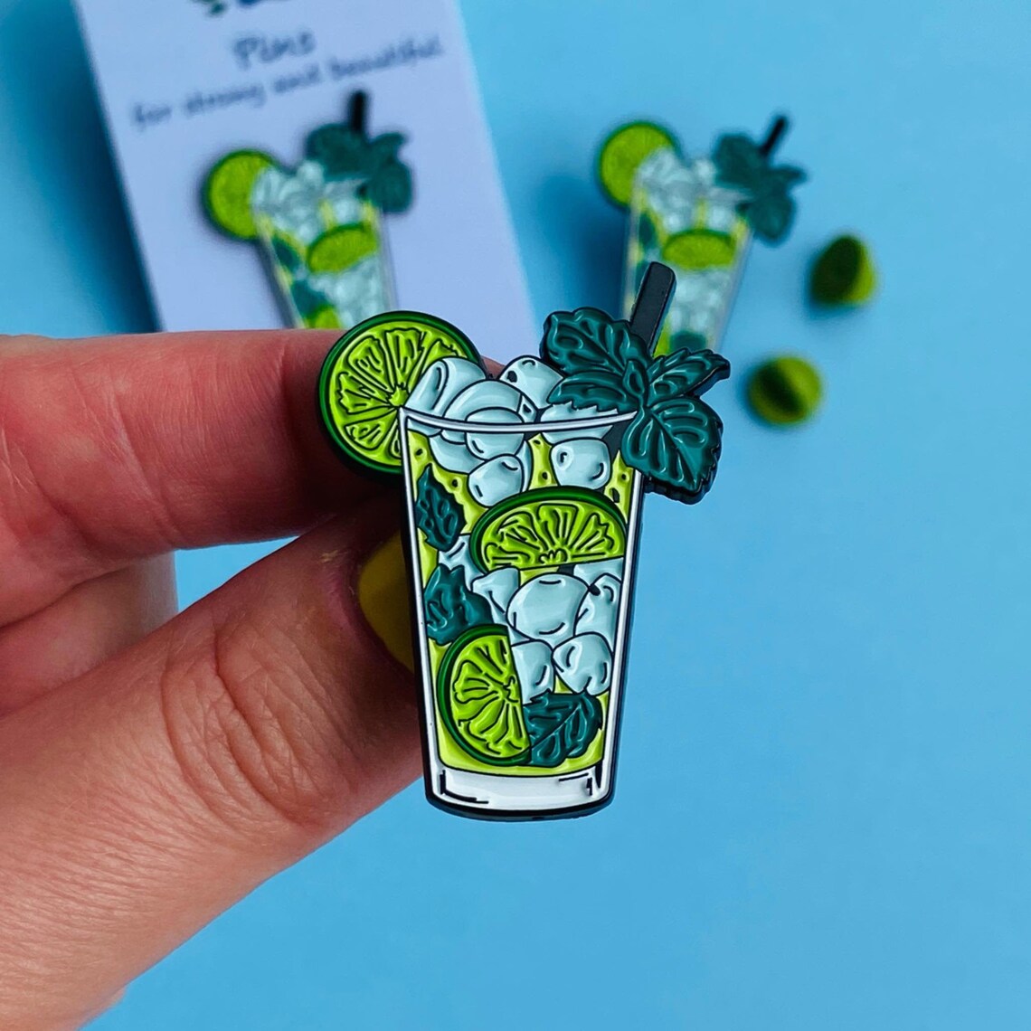 Mojito pin Cocktail pin Soft enamel pin bar pin | Etsy