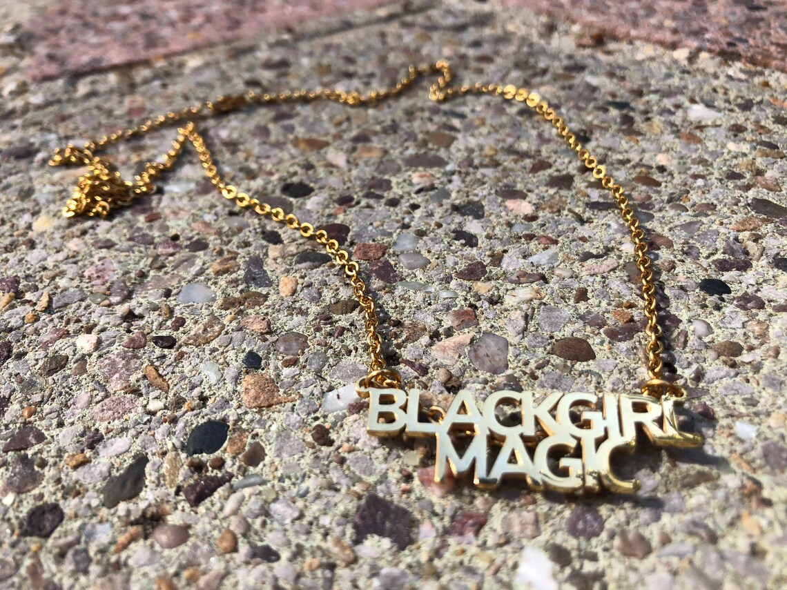 18k Gold Plated Black Girl Magic Necklace - Etsy