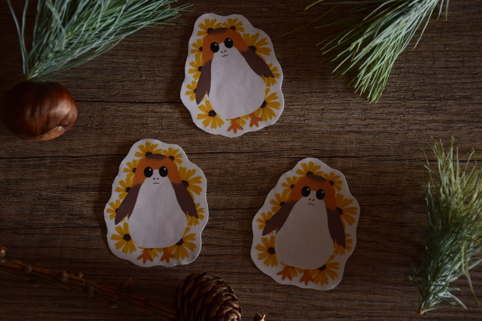 BB8 Baby Yoda and Porg Stickers - Etsy Sweden