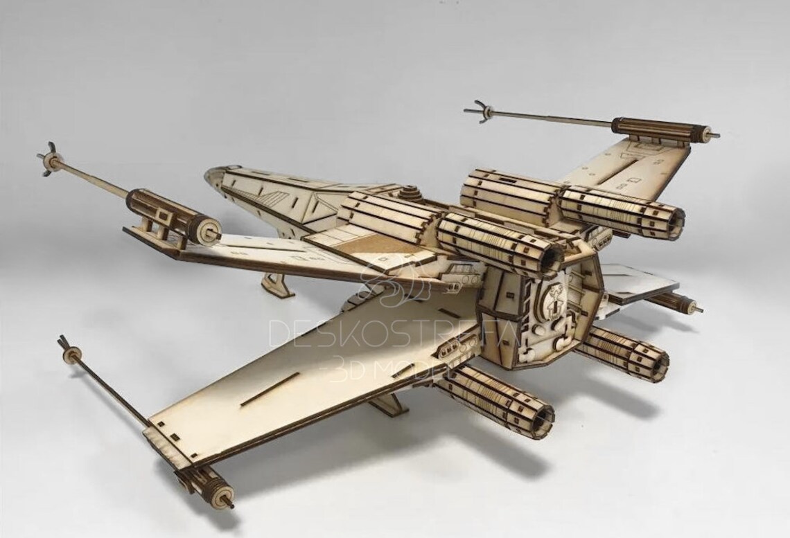 3D Puzzle Template Laser Cut Files 3mm X WING V 2 Puzzle Etsy