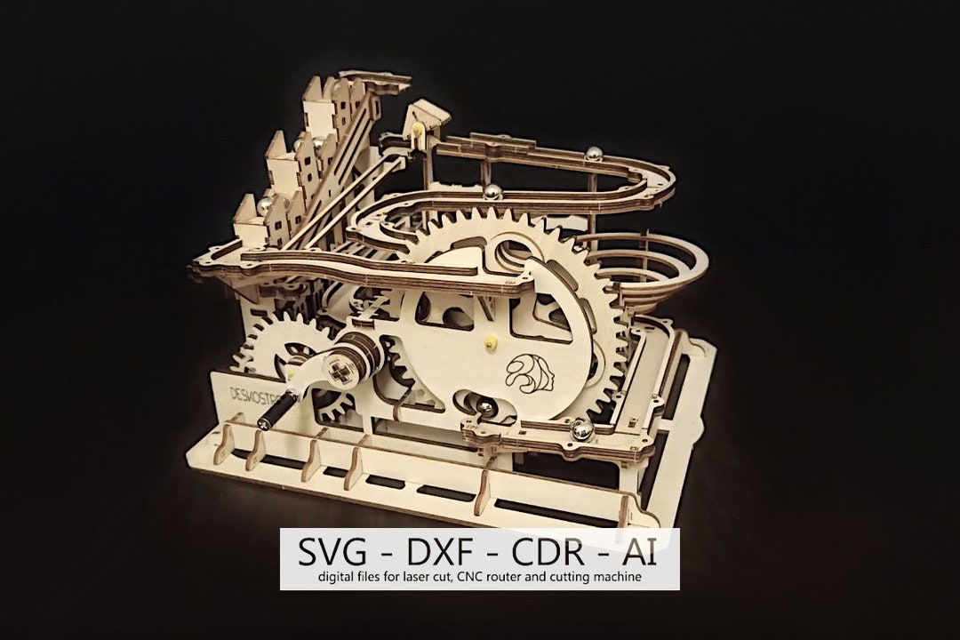 Digital Files, Wooden 3D Model Marble Run, Laser Cut Template, CDR, DXF ...