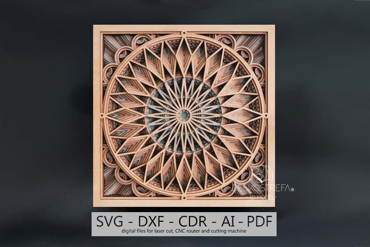 Multilayer Mandala B037 Digital File CNC Wall Decor Wooden - Etsy