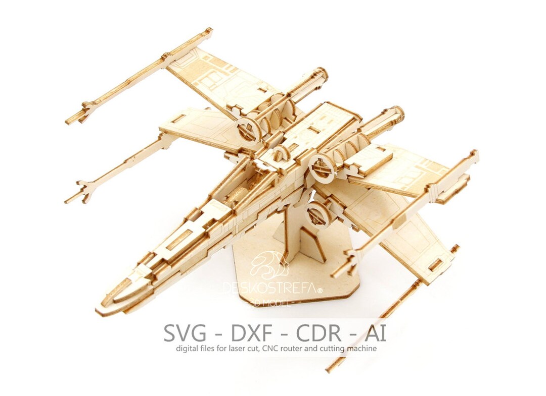 Digital files Wooden 4mm 3D Model X-WING puzzle laser - Etsy España