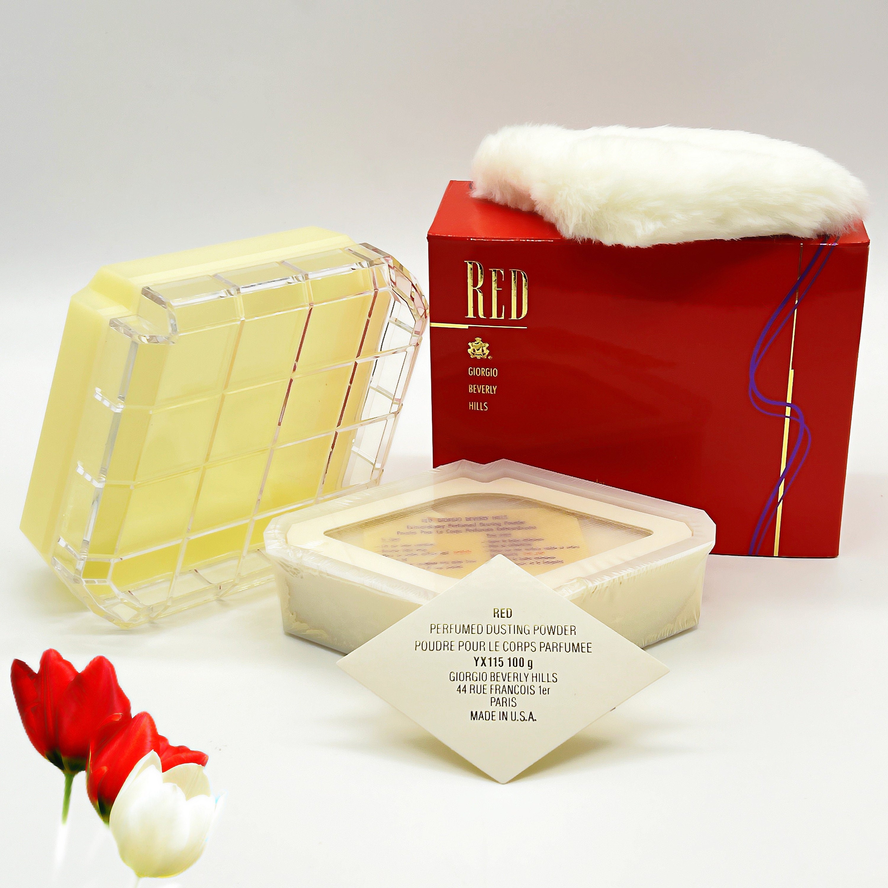 Vintage Giorgio Beverly Hills Red Perfumed Dusting Powder (100 Gr/3.5 ...