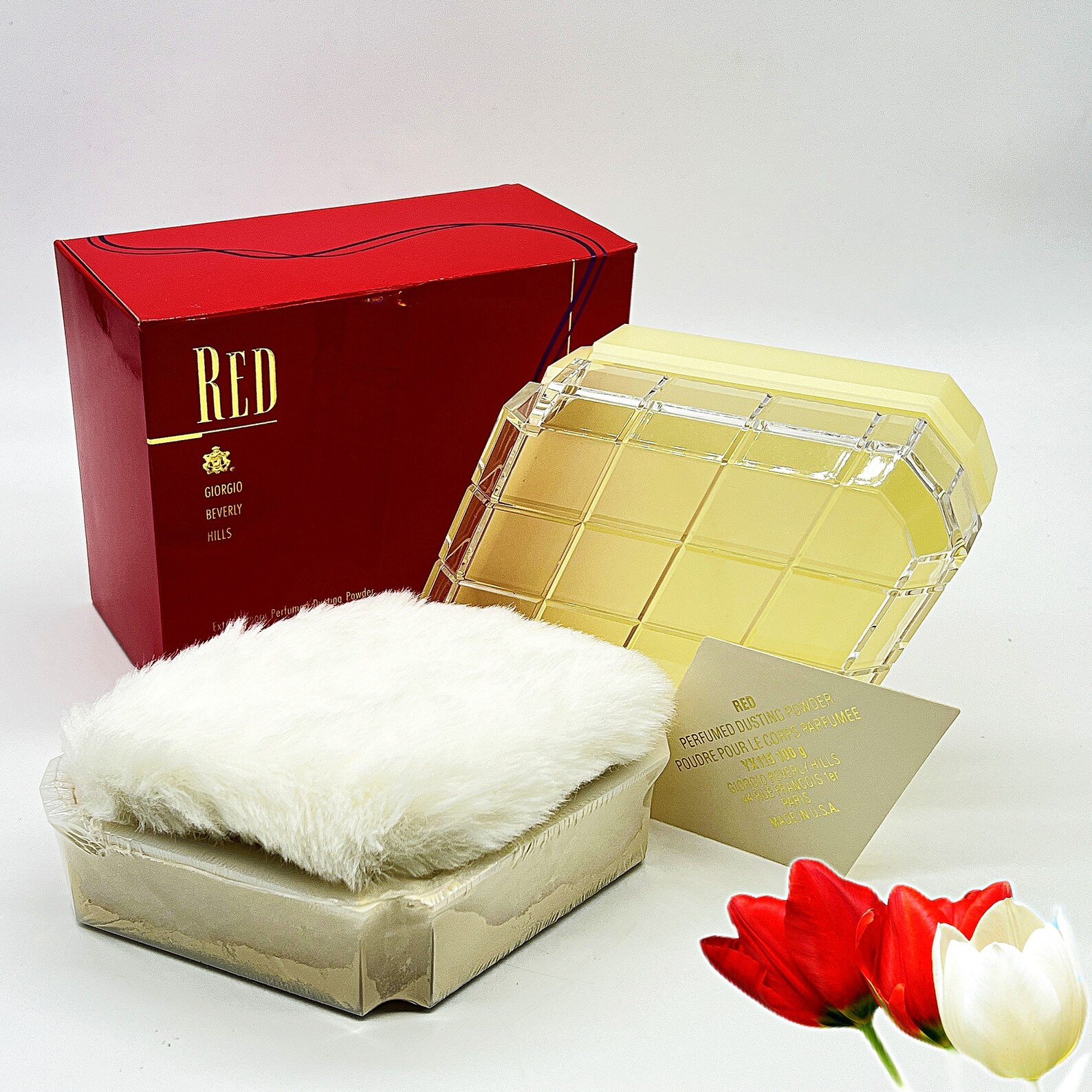 Vintage Giorgio Beverly Hills Red Perfumed Dusting Powder (100 Gr/3.5 ...