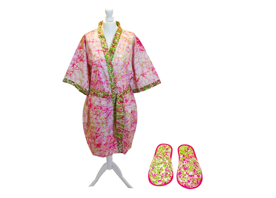 Batik Kimono Rob Spa Slippers Designer Unique Dressing Gown, Perfect ...