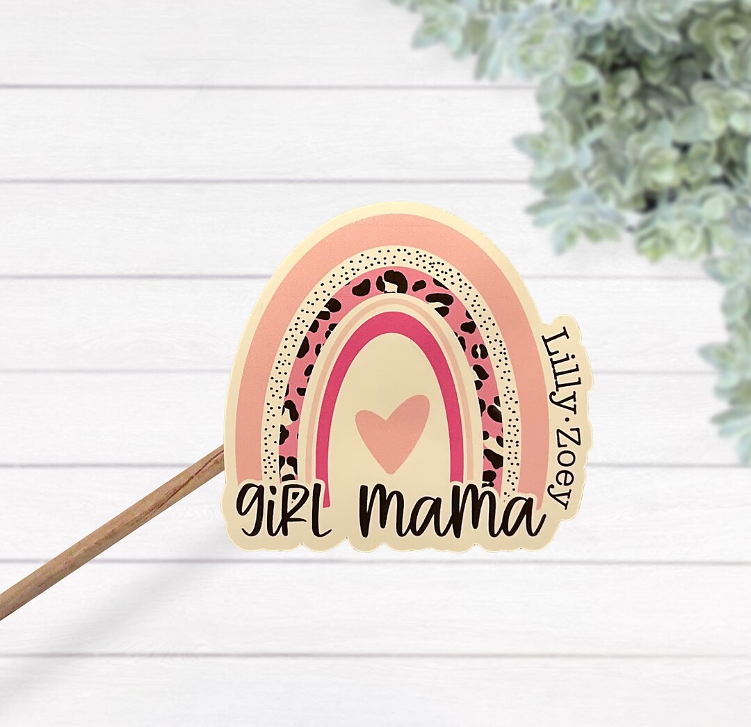 Custom Girl Mama Waterproof Laminate Vinyl Sticker, Lap Top Mom of ...