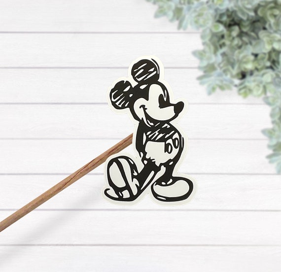 Mickey Mouse Hand Drawn Sticker Disney Inspired Vinyl Water | Etsy