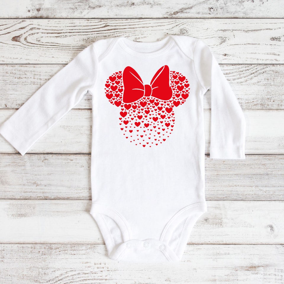 Valentines Day Minnie Mouse Onesie, Little Girl Minnie Mouse sold by ...
