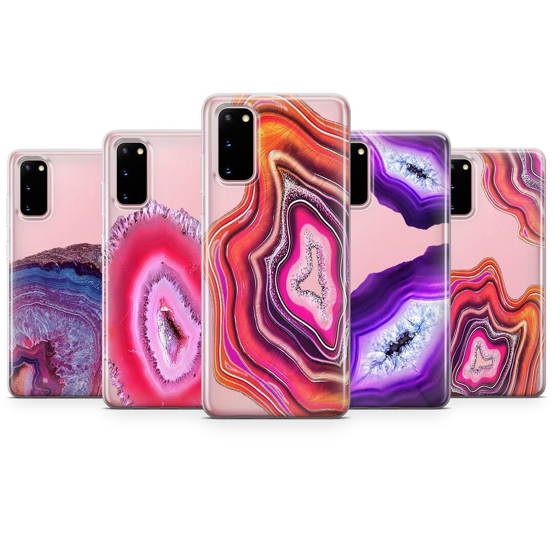 Geode Slice Phone Case Clear Landscape Cover Design Nature Xmas Fit ...