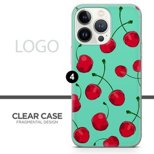 Cherry Phone Case // Cherry Print, Cartoon, Pink Cherries, Fit iPhone ...