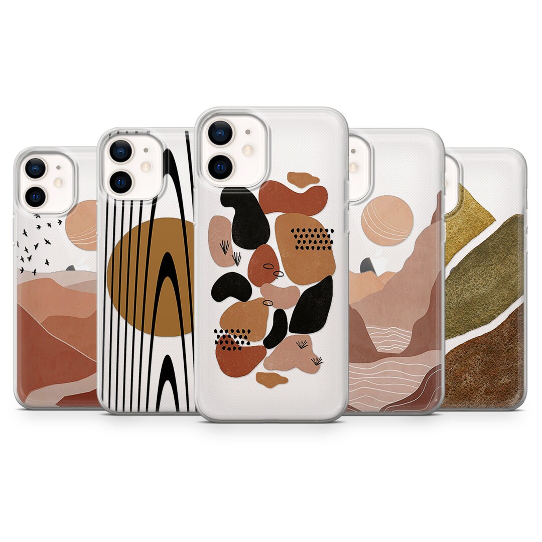 Aesthetic Boho Phone Case Fine Line Pastel Art Cover Fit iPhone 17, 16 ...