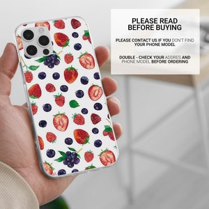 Cherry Phone Case // Cherry Print, Cartoon, Pink Cherries, Fit iPhone ...