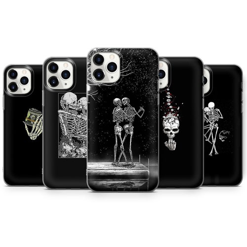 Aesthetic Skeleton Phone Case Skull Bones Cover Lovers Heart - Etsy