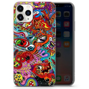 Psychedelic Alien Trippy Phone Case Visuals Colours Sun Stars Cover Fit ...