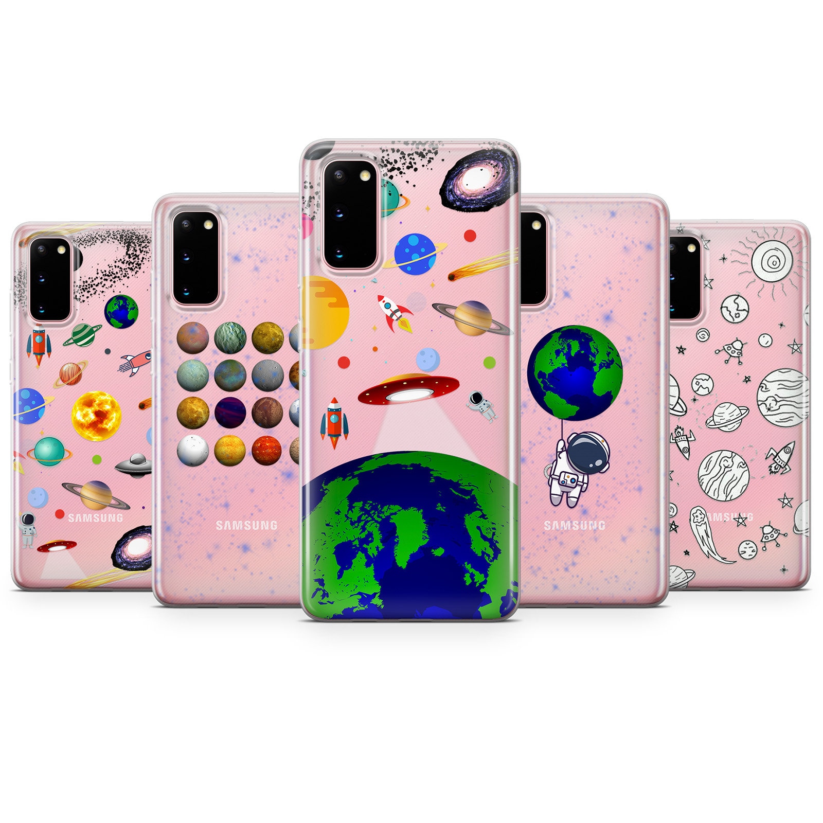 Planet Universe Phone Case Stars Astronaut Cover Alien Ship - Etsy UK