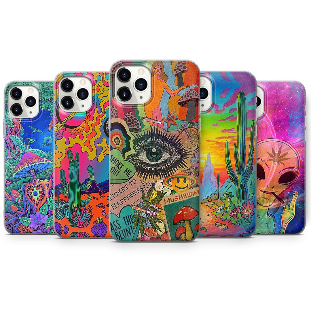 Psychedelic Alien Trippy Phone Case Visuals Colours Sun Aesthetic Cover ...