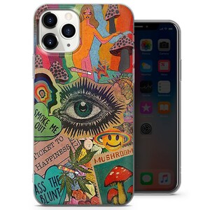 Psychedelic Alien Trippy Phone Case Visuals Colours Sun Aesthetic Cover ...