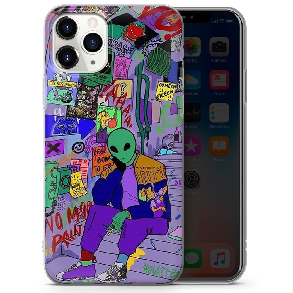 Psychedelic Alien Trippy Phone Case Visuals Colours Sun Stars Cover Fit ...
