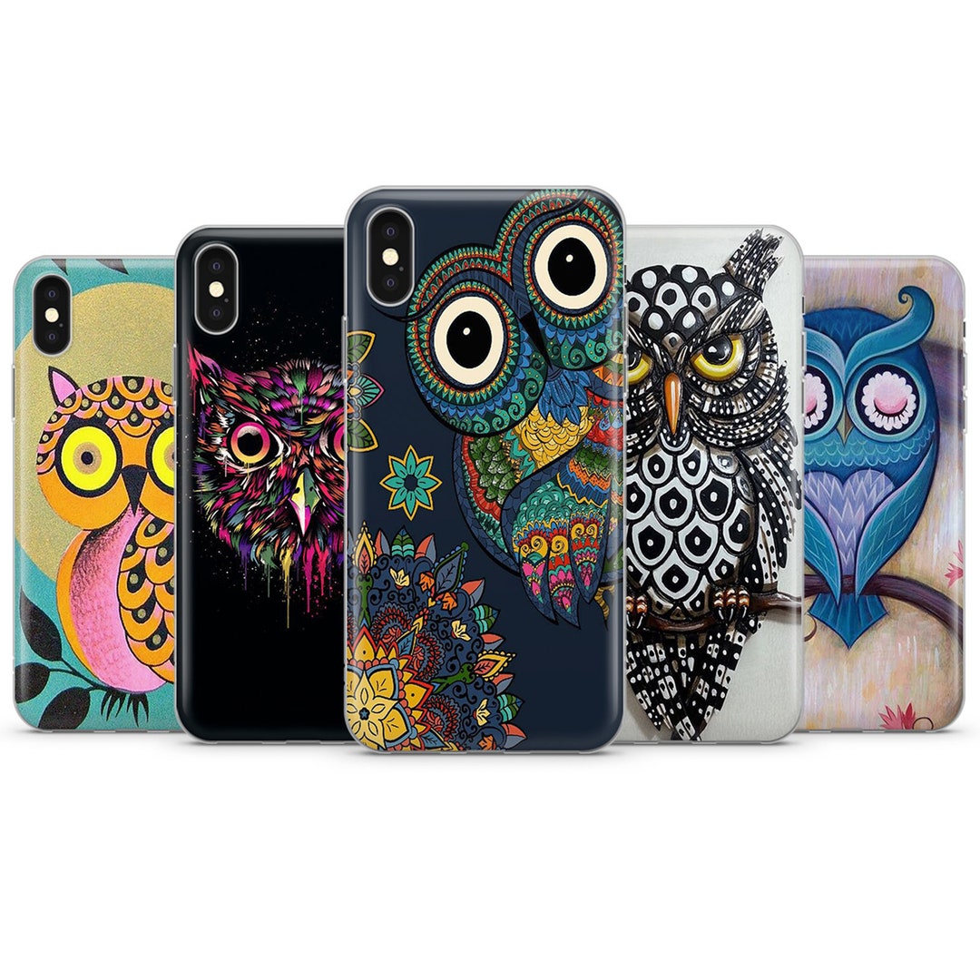 Owl Phone case lindo pájaro diseño mágico patrón Hamsa cubierta ajuste ...