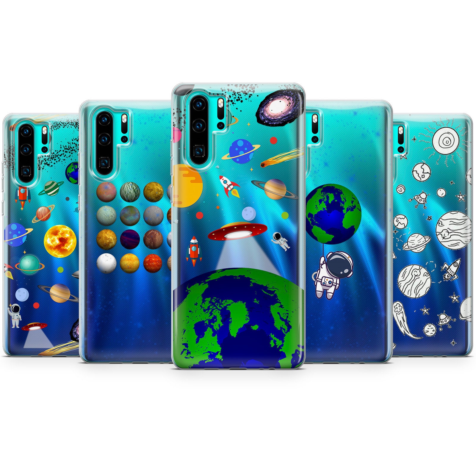 Planet Universe Phone Case Stars Astronaut Cover Alien Ship Cosmos ...
