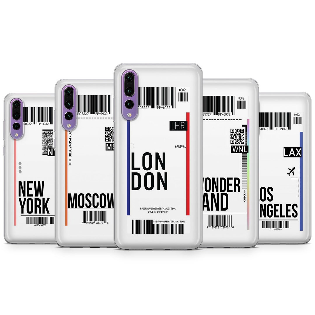 Flight Ticket Phone Case Boarding Pass Cover Airplane Jet Bumper Fit ...