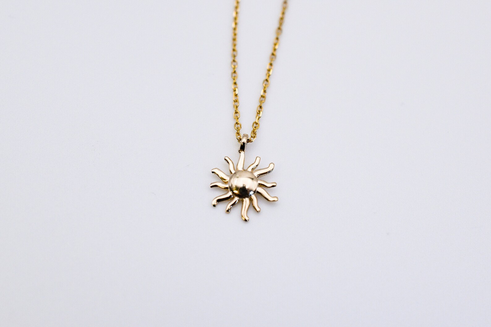 14K Gold Sun Charm: Solid Gold Solar Pendant - Etsy