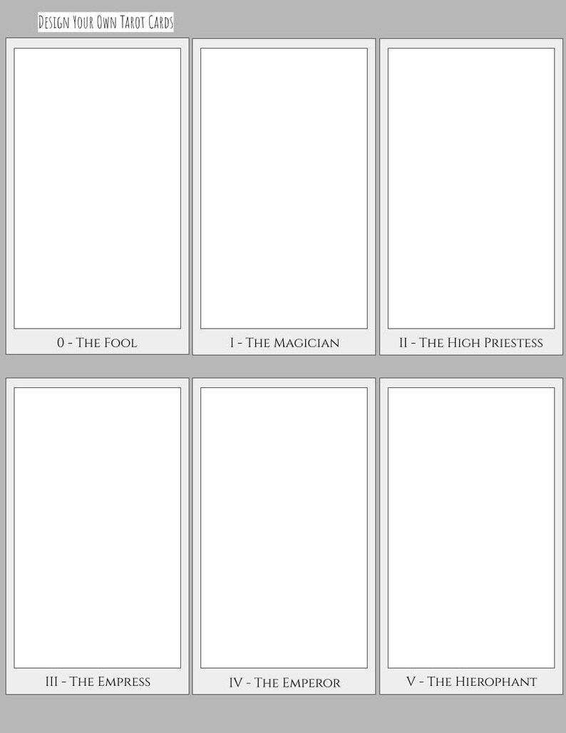 Blank Tarot Cards Digital Download - Etsy
