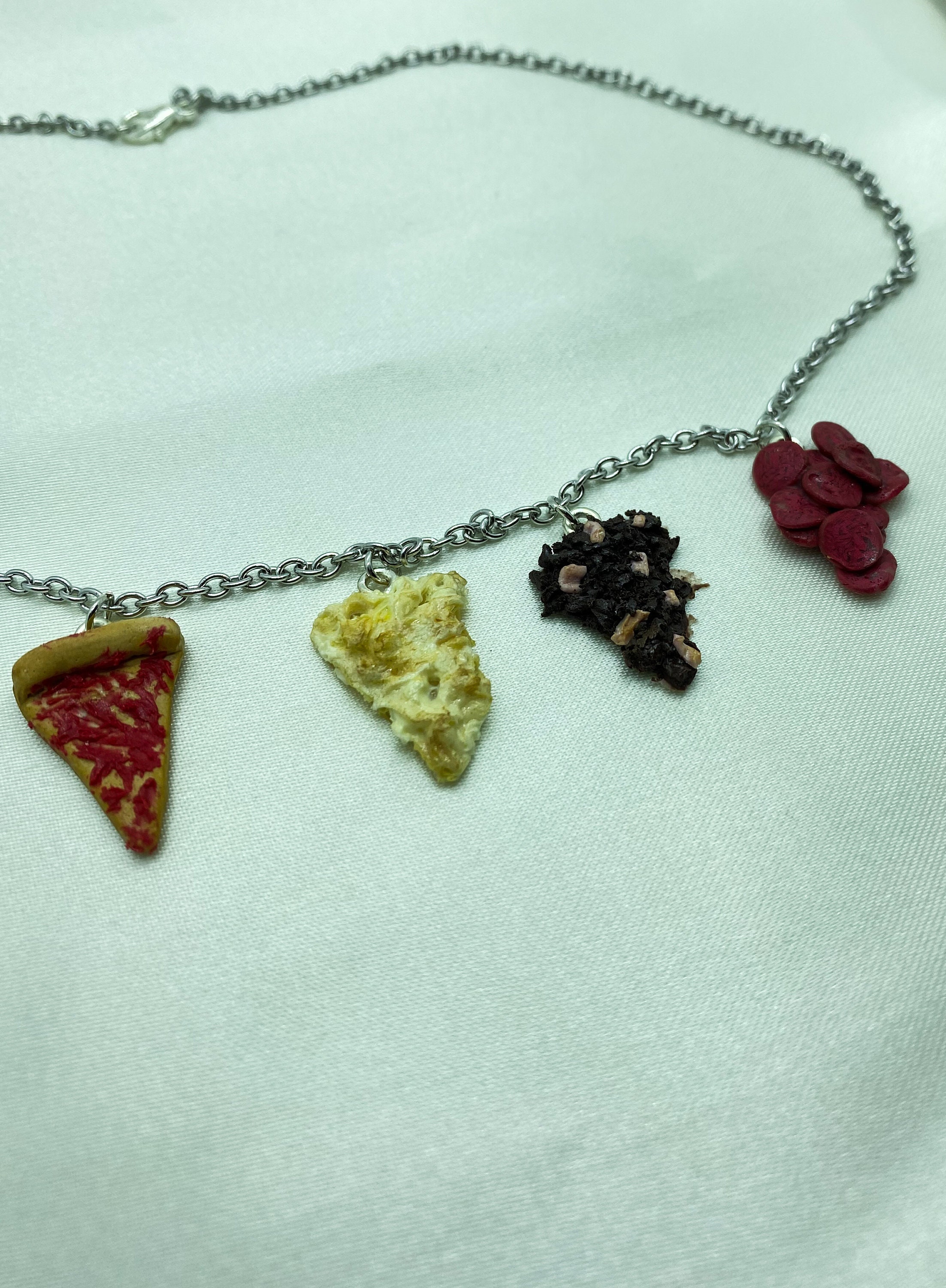 Deconstructed Meat Feast Pizza Necklace - Unique Food Jewelry - Clay ...