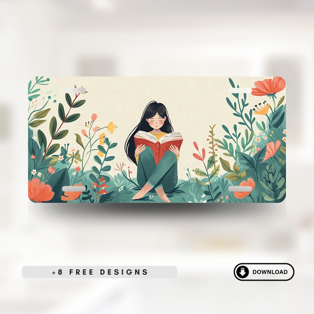 License Plate Wrap, License Plate SVG, Book Lover License Plate ...