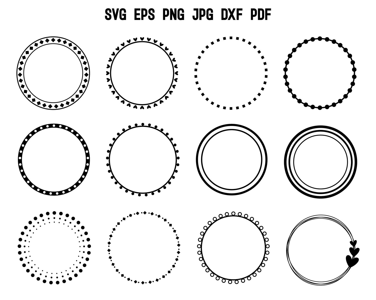 Circle Frame SVG | Double Circle Frame SVG | Circle SVG | Round Frame ...