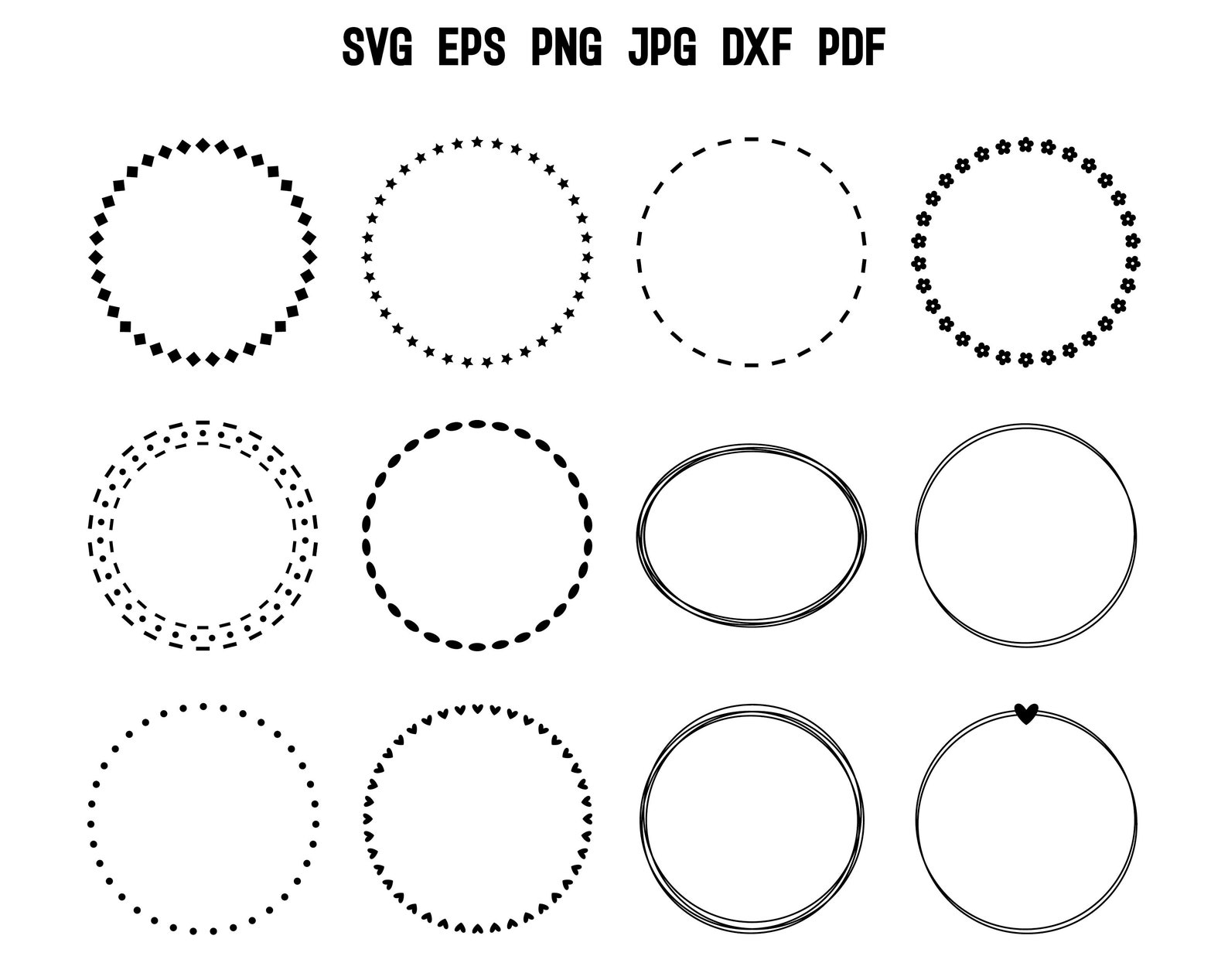 Circle Frame SVG Double Circle Frame SVG Circle SVG Round Frame Svg ...