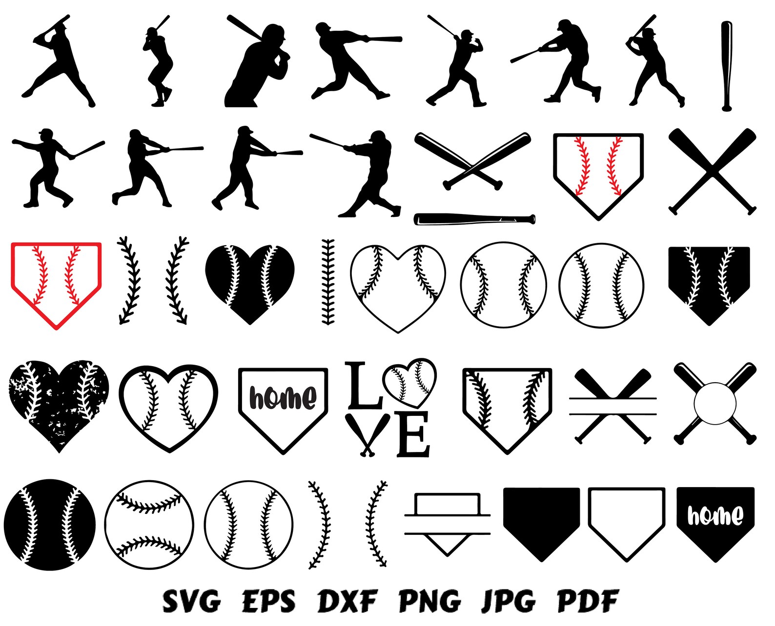 Baseball Svg Cut File Baseball Silhouette Baseball Player Svg Etsy