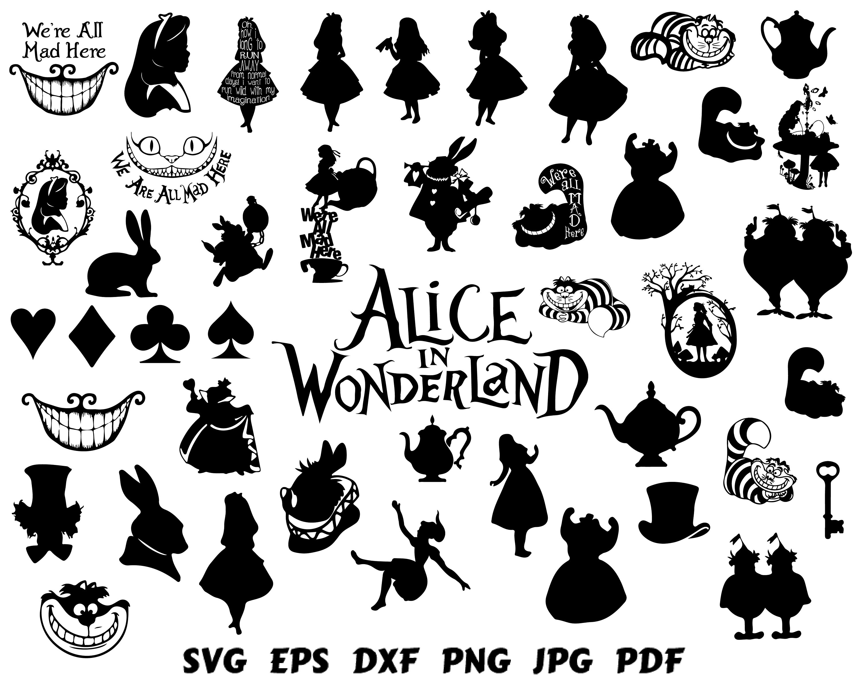 Alicia en el país de las maravillas Svg Disney Alice | Etsy