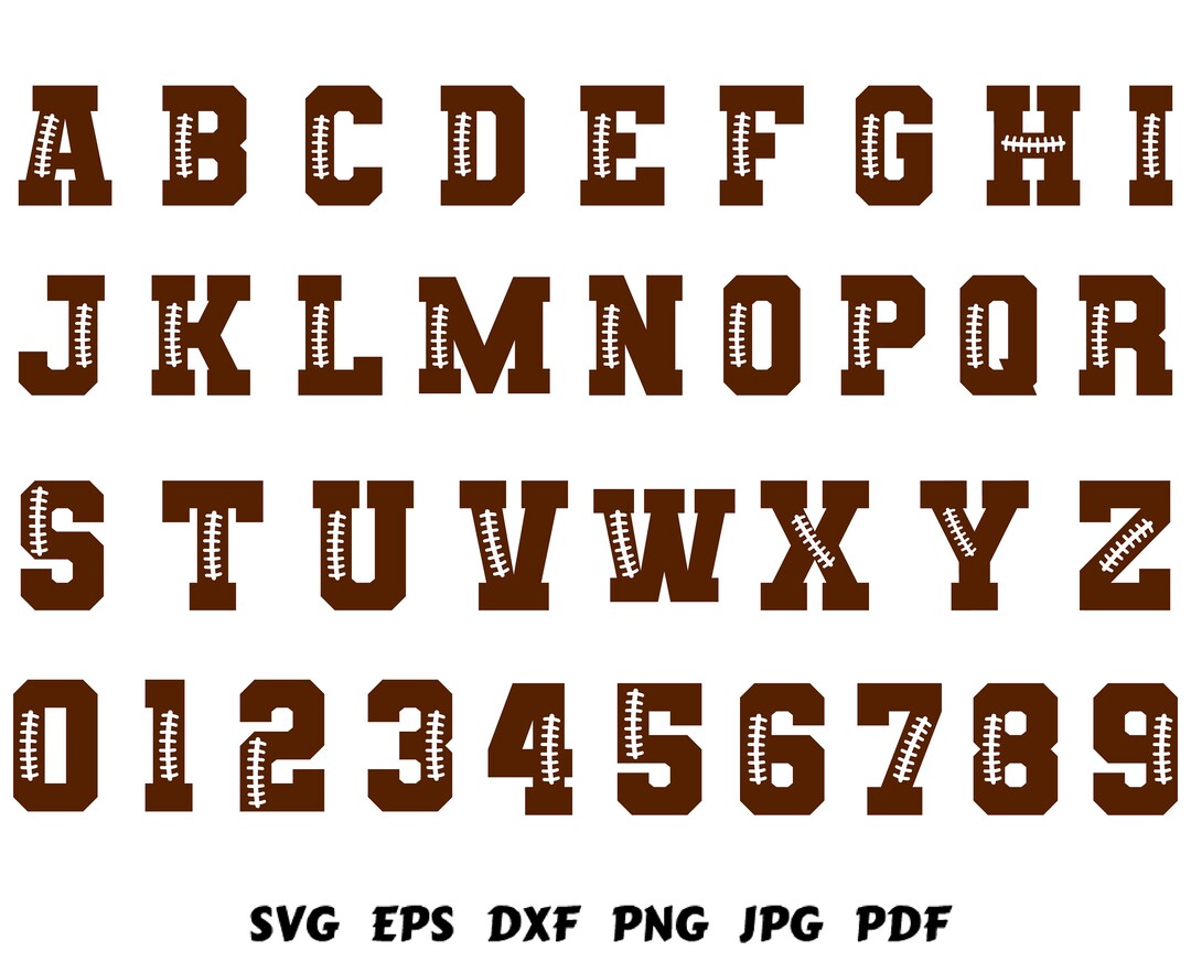 Football Font Svg Football Letters Svg Football Alphabet Svg Football ...