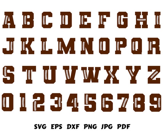 Football Font Svg Football Letters Svg Football Alphabet Svg - Etsy
