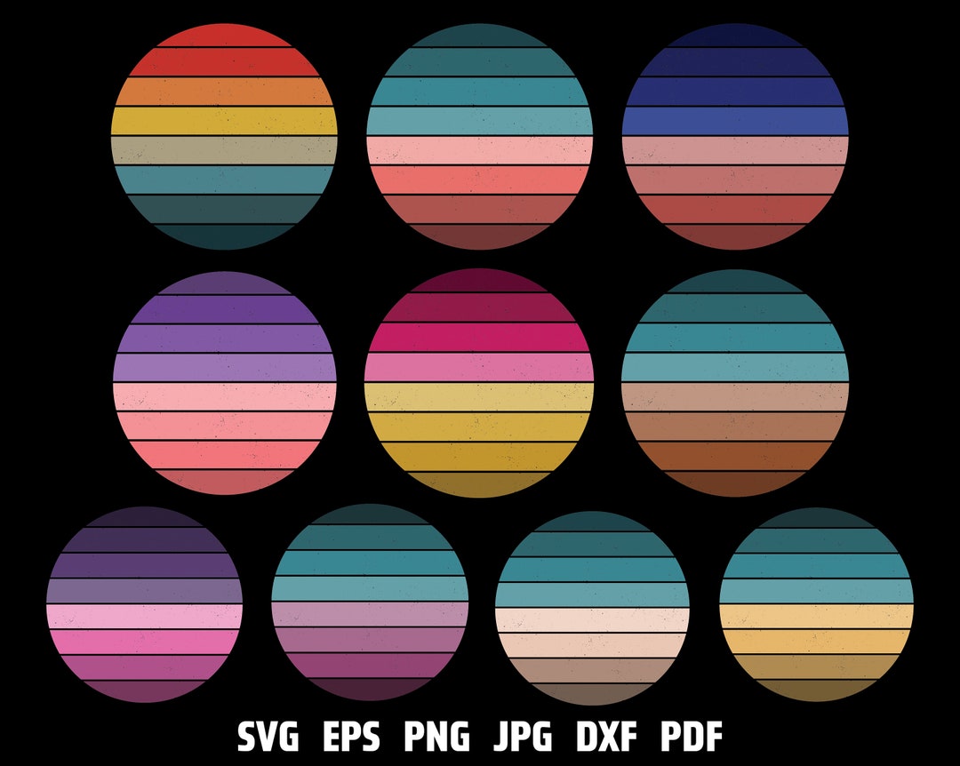 Sunset SVG Retro Sunset SVG PNG Sublimation Vintage Svg Sunset Cut File ...