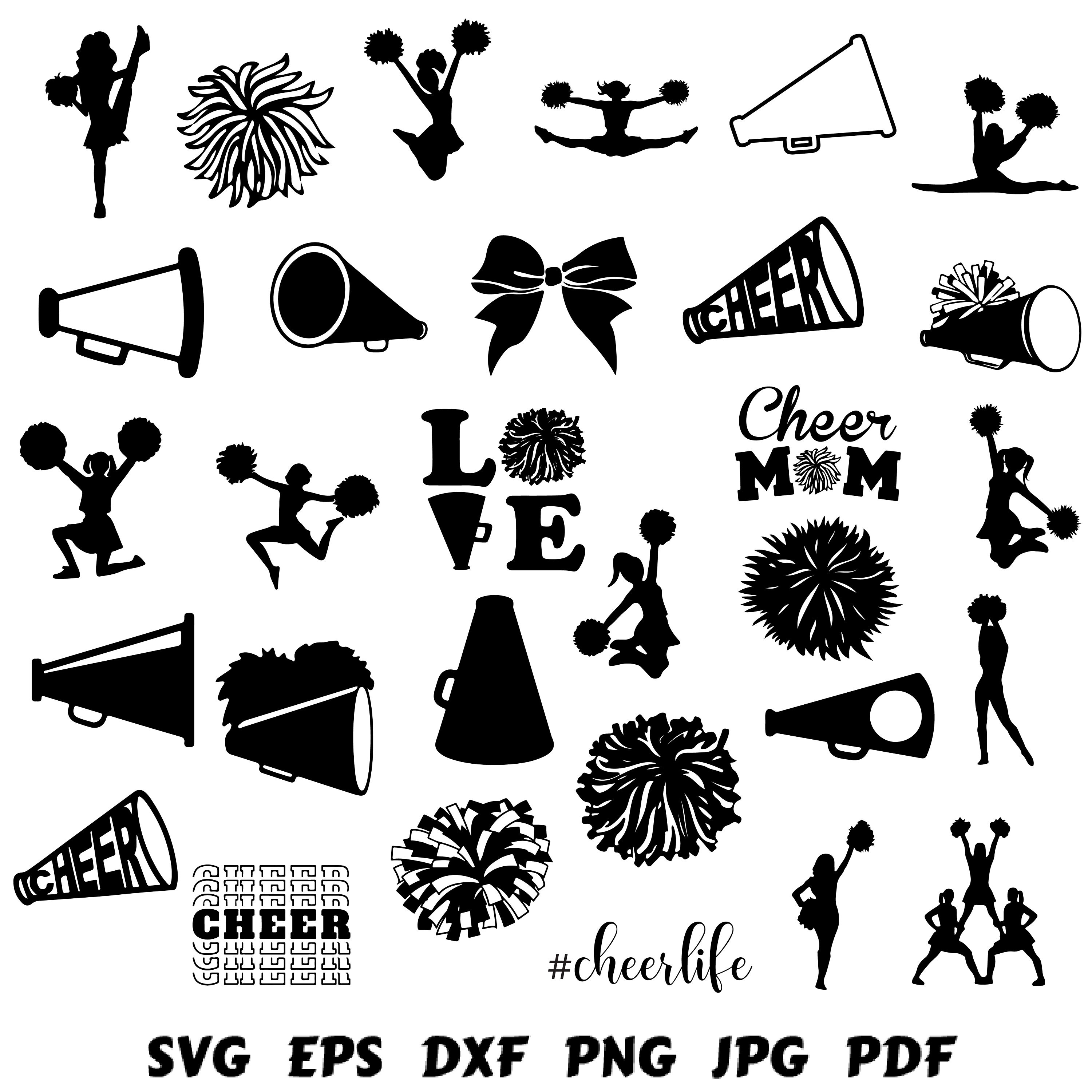 Cheerleader Silhouette Cricut Silhouette Svg Cut File Cheerleading