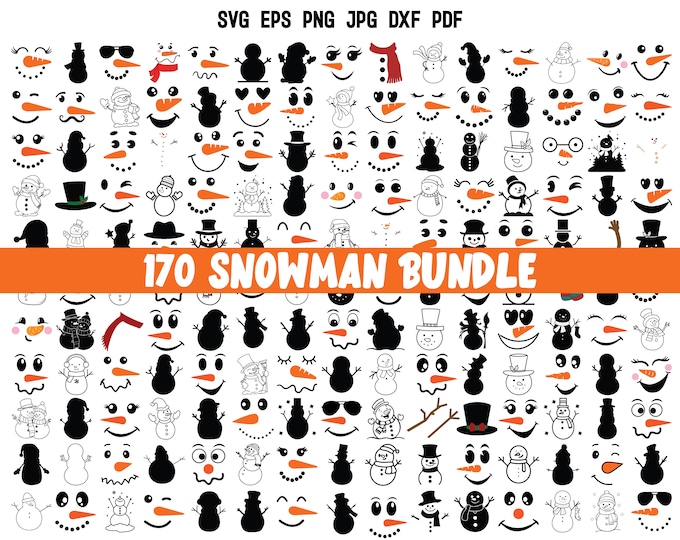 Snowman SVG | Snowman Faces SVG | Christmas SVG | Cute Snowman Face Svg ...