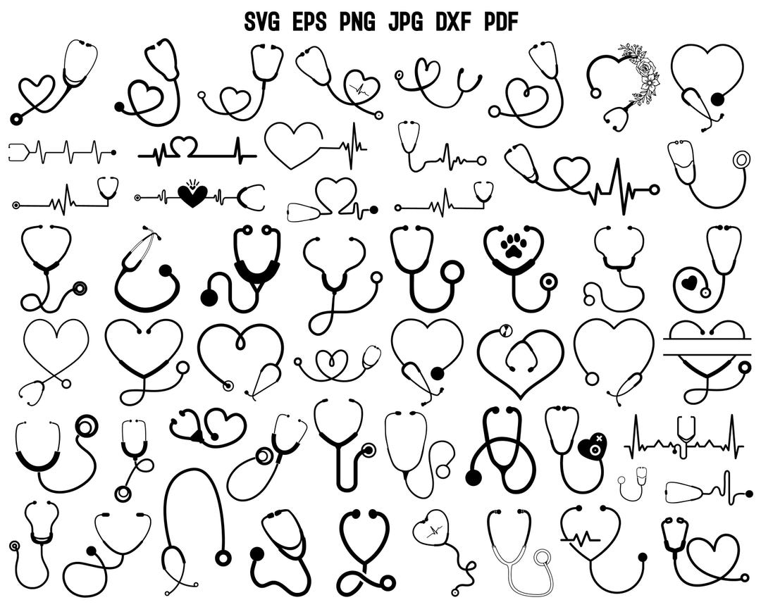 Stethoscope SVG | Stethoscope Cut File | Stethoscope Silhouette ...