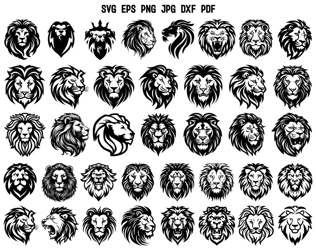 Lion Head SVG | Lion SVG | Lion Silhouette | Lion Cricut | King Lion ...