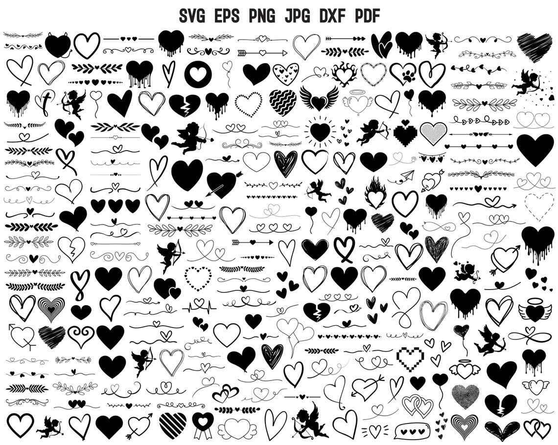 Heart SVG | Heart Text Divider SVG | Heart Border SVG | Cut File for ...