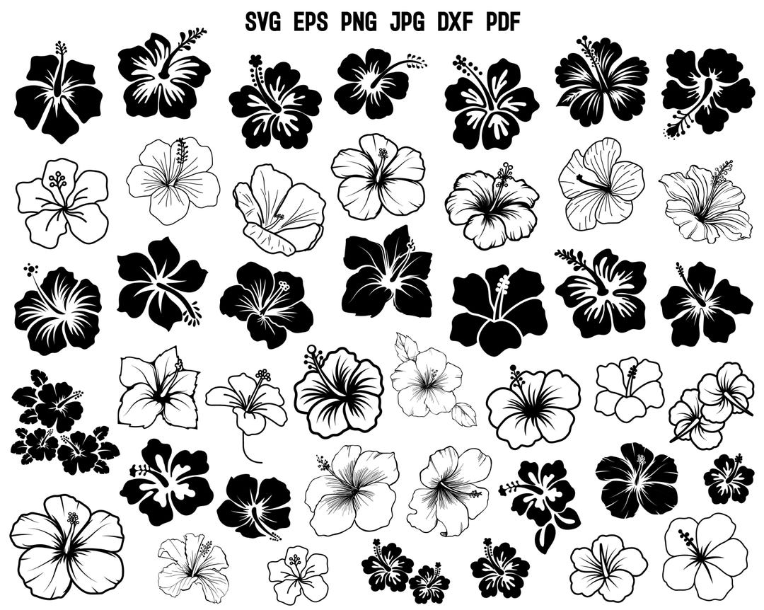 Hibiscus SVG | Hibiscus Silhouette | Flower SVG | Hawaii Hibiscus Svg ...