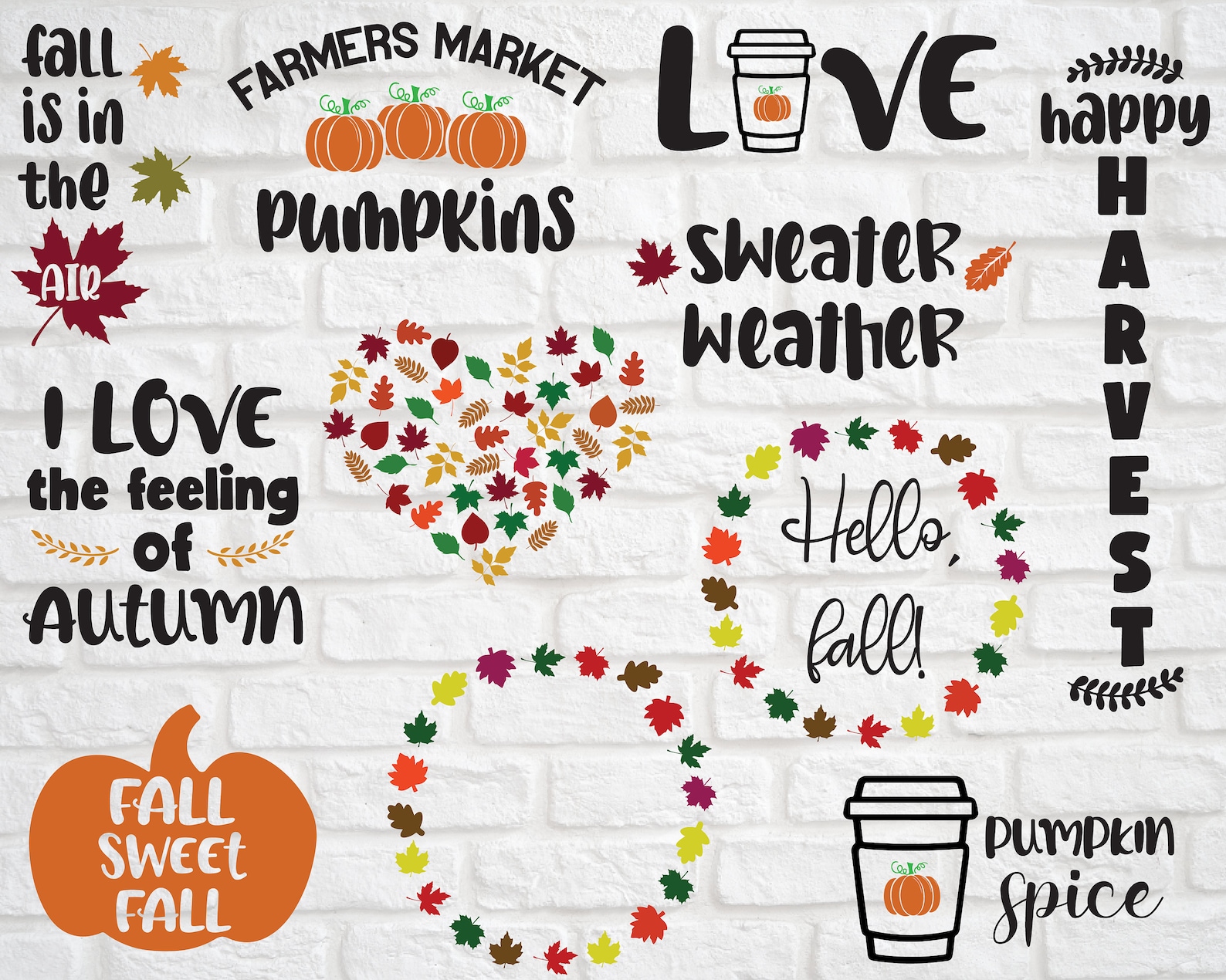 Fall Svg Autumn Svg Fall Bundle Svg Fall Cut File Autumn Cut | Etsy