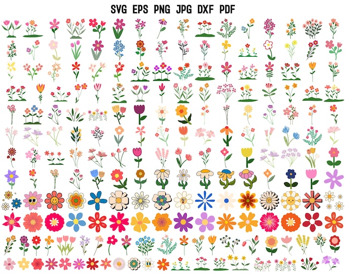 Flower SVG Bundle\ Flower Cut File\ Flowers Svg\ Spring Svg\ Flower ...